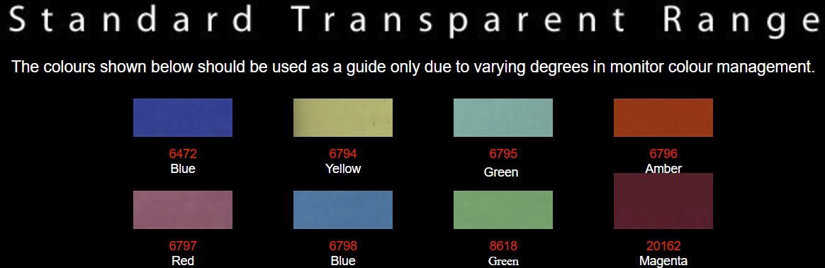 Colour Cards for colour pigments